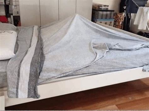 아침에 침대 텐트 쳤다는 의미의 뜻