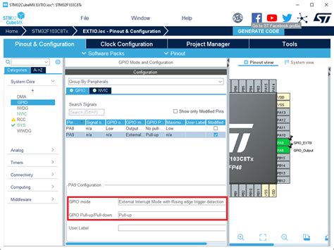 Stm32 обработка прерывания по изменению уровня ножки Gpio Arm