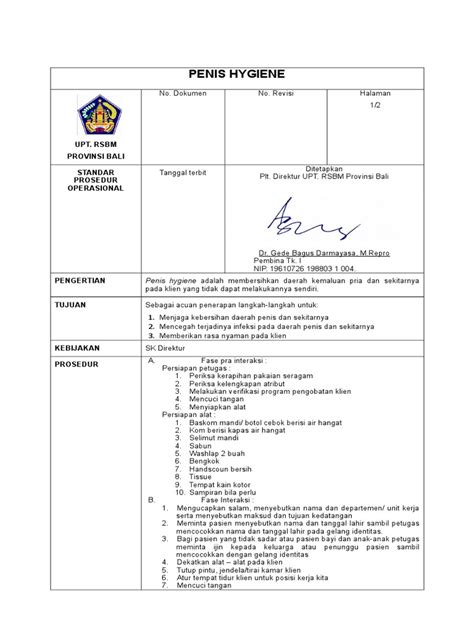 Sop Penis Hygiene Pdf