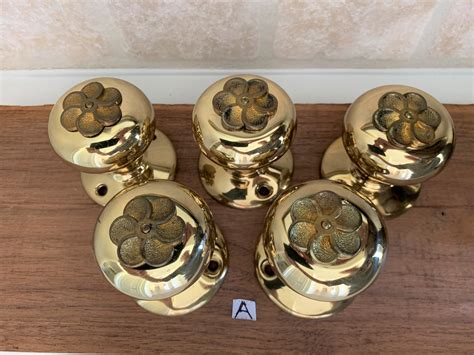 Vintage Gold Brass Push Pull Door Knobsgold Brass Push Pull Door Knobs
