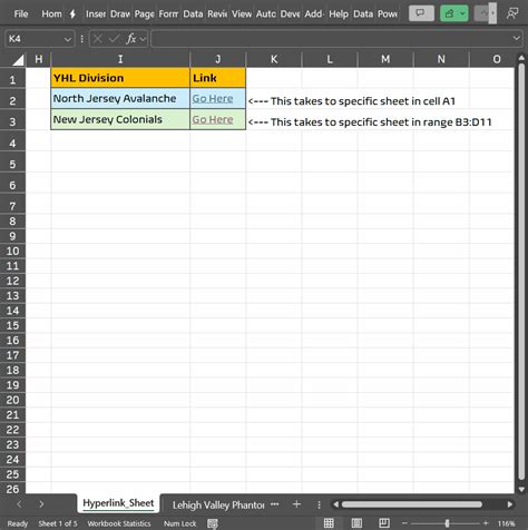 Microsoft Excel Spreadsheet With Hyperlinks To Another Sheet Based On Variable Criteria