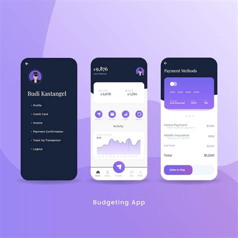 예산 책정 응용 프로그램을 위한 디자인 또는 레이아웃 프리미엄 벡터