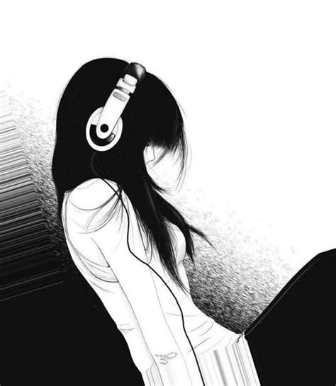 Картинки аниме девушки черно белые картинки на аву