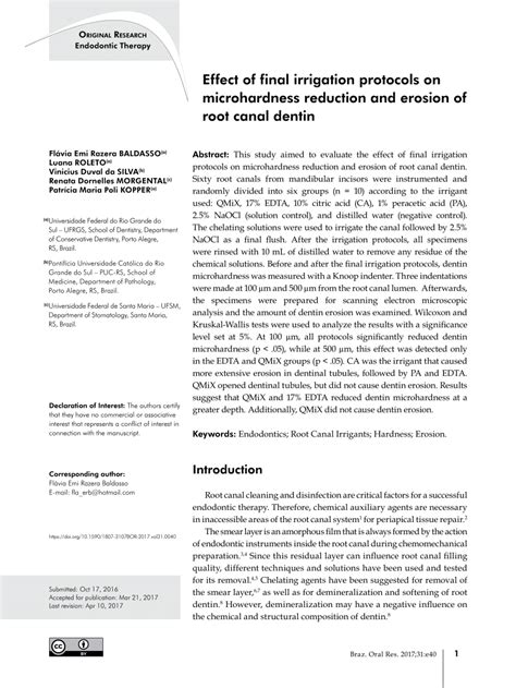 Pdf Effect Of Final Irrigation Protocols On Microhardness Reduction