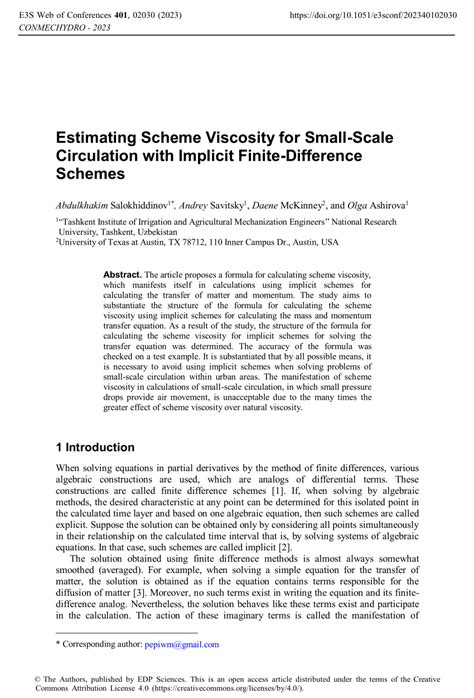 Pdf Estimating Scheme Viscosity For Small Scale Circulation With