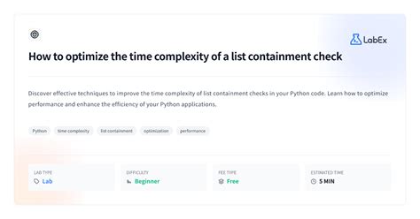 How To Optimize The Time Complexity Of A List Containment Check Labex