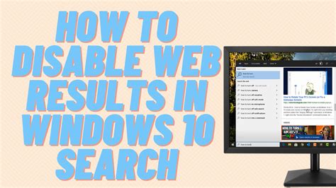 How To Disable Web Results In Windows Search