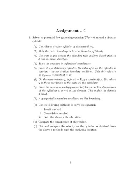 Pdf Matlab Code For Potential Flow Around A Circular Cylinder
