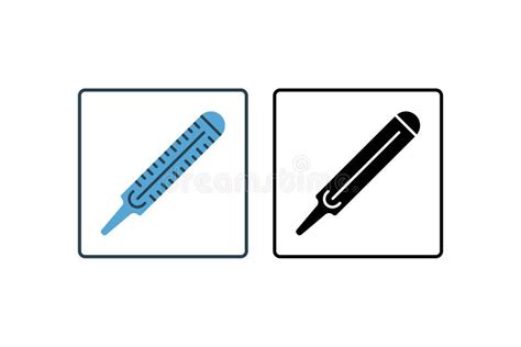 Thermometer Icon Icon Related To Medical Tools Solid Icon Style Stock Vector Illustration Of
