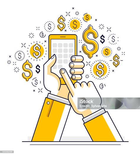 온라인 결제 및 쇼핑 개념 휴대폰을 들고 앱을 사용하는 사람 손 인터넷 통신 및 활동 글로벌 네트워크 마켓 플레이스 메신저 벡터 디자인 경제에 대한 스톡 벡터 아트 및 기타