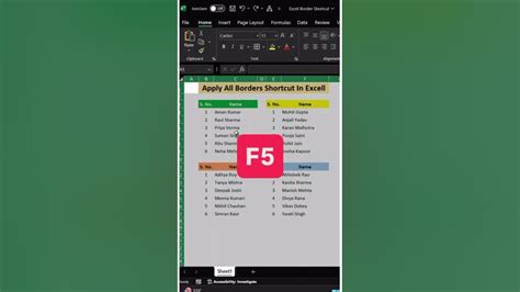 Excel Shortcut To Apply All Borders ⌨️🔥 Excel Tips In 15 Seconds