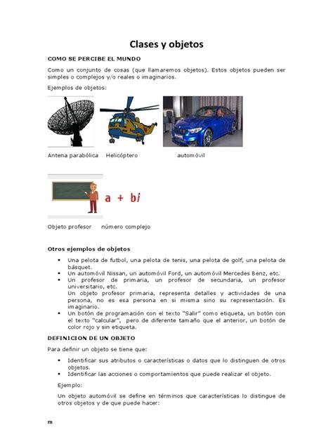Clases Objetos Pdf Objeto Informática Clase Programación Informática