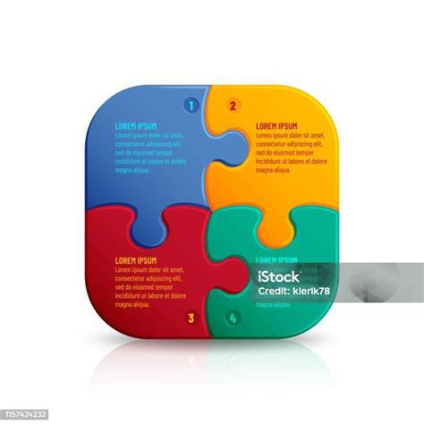 많은 다채로운 조각 직소 퍼즐 배경 인포 그래픽 모자이크 템플릿입니다 벡터 그림입니다 3차원 형태에 대한 스톡 벡터 아트 및 기타 이미지 3차원 형태 개념 개체 그룹