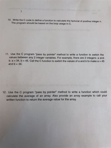 Solved Write The C Code To Define A Function To Chegg