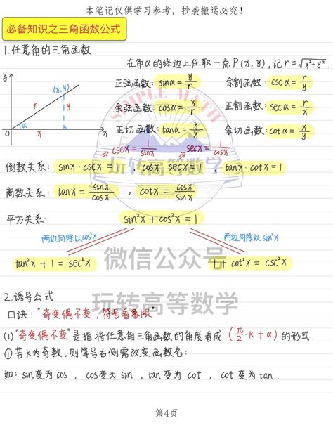 零基础学高数 必备知识之三角函数公式解析 哔哩哔哩