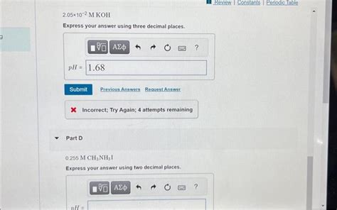 Solved Determine The PH Of Each Of The Following Solutions Chegg Com