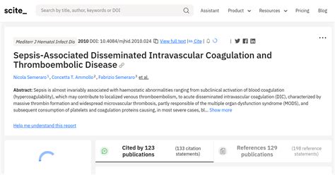 Sepsis Associated Disseminated Intravascular Coagulation And