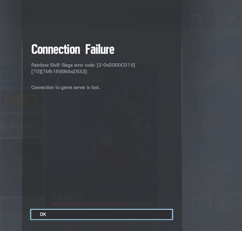 Connection To Game Server Is Lost Every Game Rrainbow6
