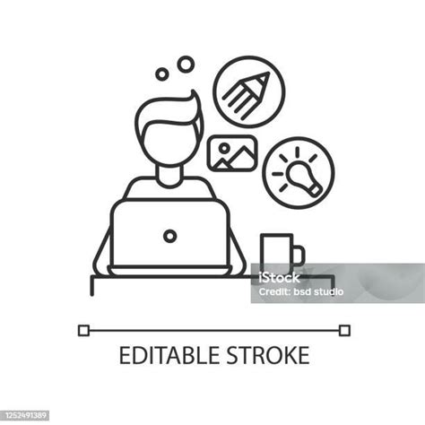 그래픽 디자이너 픽셀 완벽한 선형 아이콘 그래픽 편집 예술 디자인 온라인 프로젝트 얇은 선 사용자 정의 일러스트레이션 윤곽 기호입니다 벡터 격리 된 윤곽선 도면입니다 편집