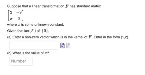 Solved Suppose That A Linear Transformation F Has Standard Chegg Com