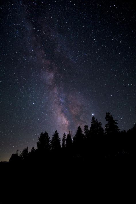 Starry Night Sky In Yosemite National Park Picture Taken On Glacier