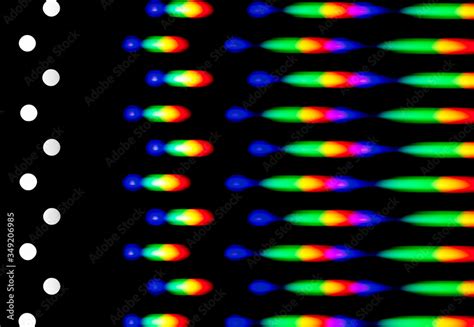 Photograph Of A Diffraction Pattern From A Line Of LEDs Image Was Obtained Using A Diffraction
