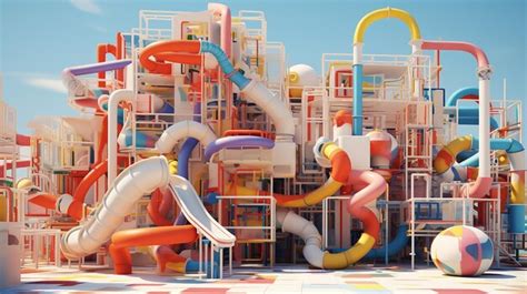 Premium Ai Image Colorful Playground With Slides Generative Ai