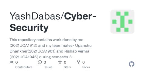 GitHub YashDabas Cyber Security This Repository Contains Work Done By Me UCA And My