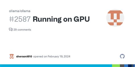 Running On Gpu · Issue 2587 · Ollamaollama · Github