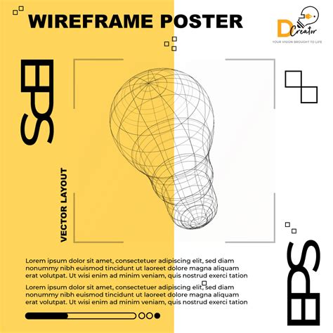 3d Vector Wireframe Poster Design In Illustrator On Behance