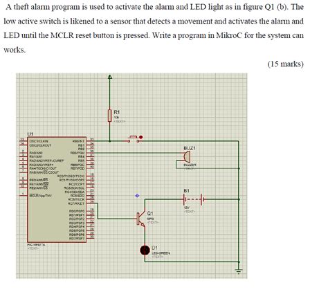 Solved A Theft Alarm Program Is Used To Activate The Alarm Chegg Com