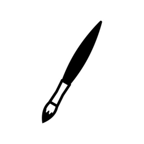 絵画絵筆のシルエット03 無料のAiPNG白黒シルエットイラスト
