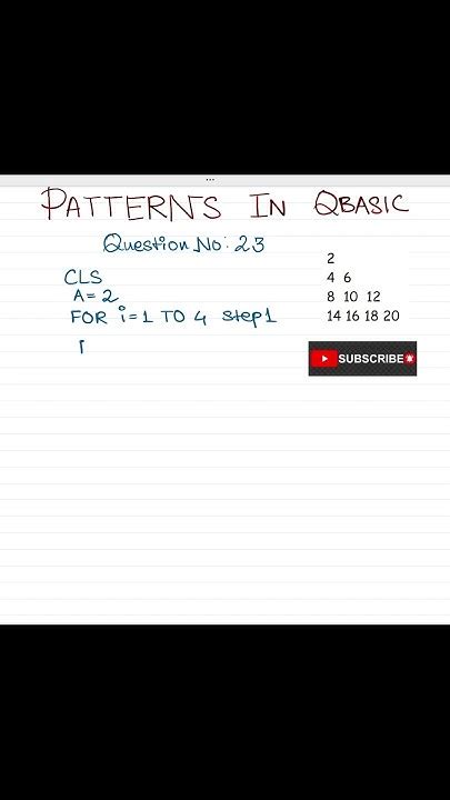 Qbasic Patternpart 23youtubeshorts Shots Youtube Sort Qbasic
