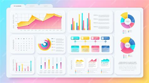Dashboard Ui Infographic Voor Zakelijke Presentatie Met Data Grafieken Diagrammen Grafieken