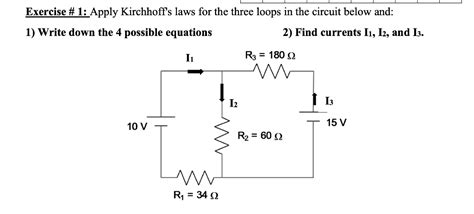 Solved Exercise 1 Apply Kirchhoffs Laws For The Three