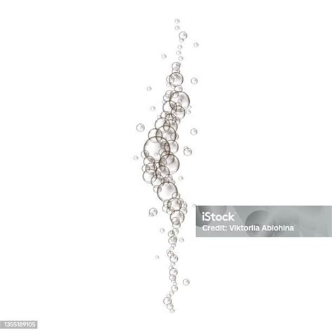 물 거품 스트리밍 탄산 음료 셀처 맥주 소다 콜라 레모네이드 샴페인 화이트 백그라운드에서 분리된 스파클링 와인 텍스처 벡터 사실적인 그림 기포에 대한 스톡 벡터 아트 및