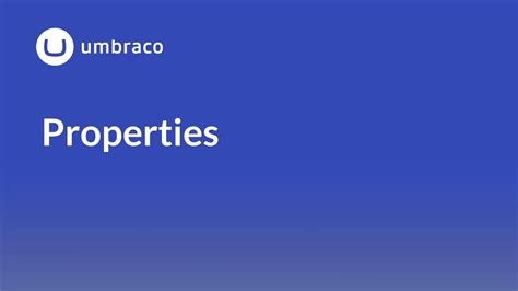 Document Types In Umbraco Properties Youtube