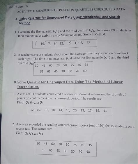 A Solve Quartile For Ungrouped Data Using Studyx