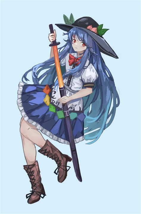 Hinanawi Tenshi Touhou Drawn By Vanillaflan Danbooru