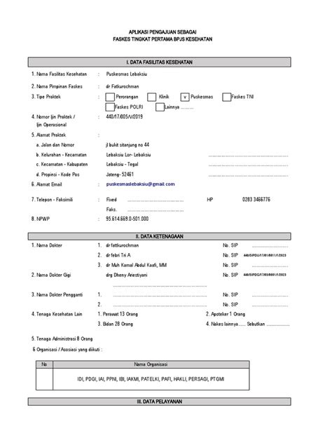 Aplikasi Pengajuan Fktp Bpjs Kesehatan Pdf Kesehatan Holistik