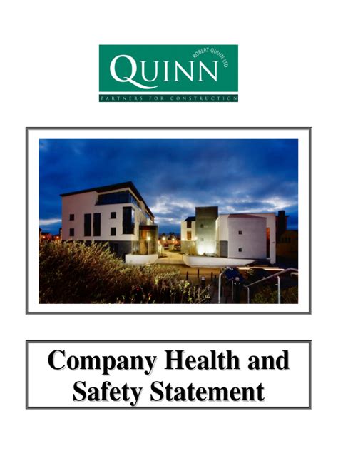 Rql Head Office Safety Statement Sept 2017 Rev 16 Rql Ss 01 Pdf Occupational Safety And