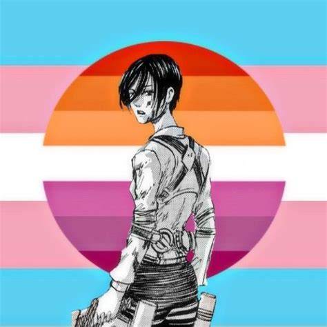 Mikasa Ackerman Trans Lesbian Flag Pride Icon Lgbt Desenhos Orgulho