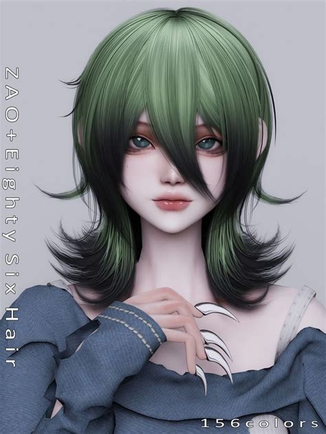 Zao Eighty Six Hair Zao Sims Hair Sims 4 Anime Sims 4 Body Mods
