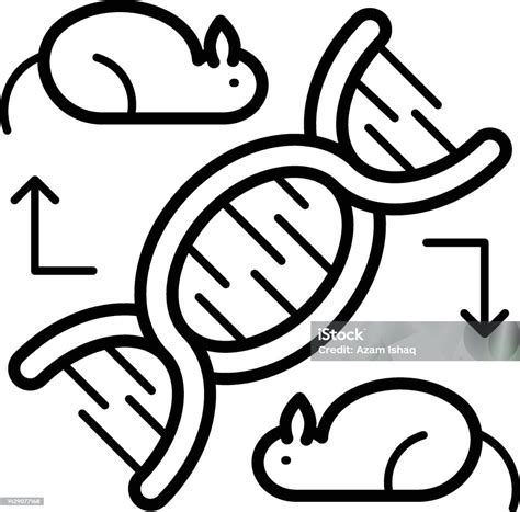 Deoxyribonucleic Acid 벡터 라인 아이콘 디자인 생화학 기호 생물학적 프로세스 기호 생명 과학 및 엔지니어링