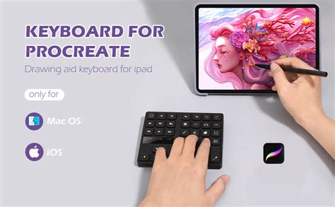 Yunseity Keypad For Procreate 35 Keys Shortcut Drawing Keypad For Procreate And Graphics