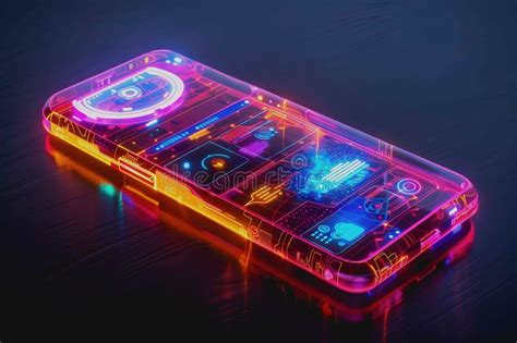Smartphone A Transparent Display Shows User Interface Components UX UI Futuristic Technology