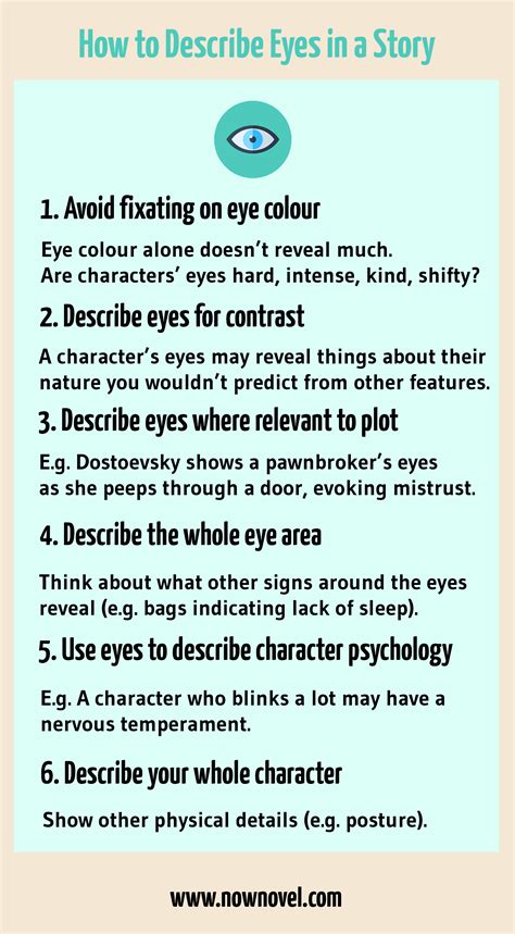 How To Describe Eyes In A Story Tips Book Writing Tips Creative