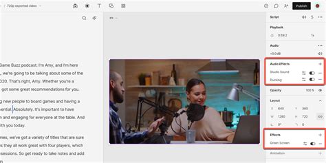 Applying And Adjusting Effects Descript Help