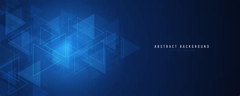 추상적 인 현대 진한 파란색 그라디언트 수평 배너 배경과 겹치는 삼각형 요소 삼각형 패턴 벡터입니다 미래 지향적 인 기술 개념 표지 기치 포스터 전단지 웹을 위한 한 벌