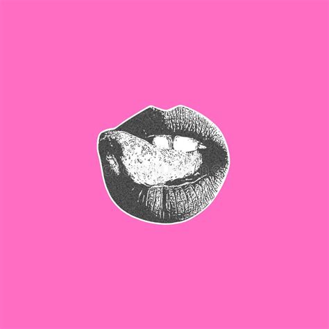 Grunge Grainy Female Lips With Tongue On Isolated Bright Pink